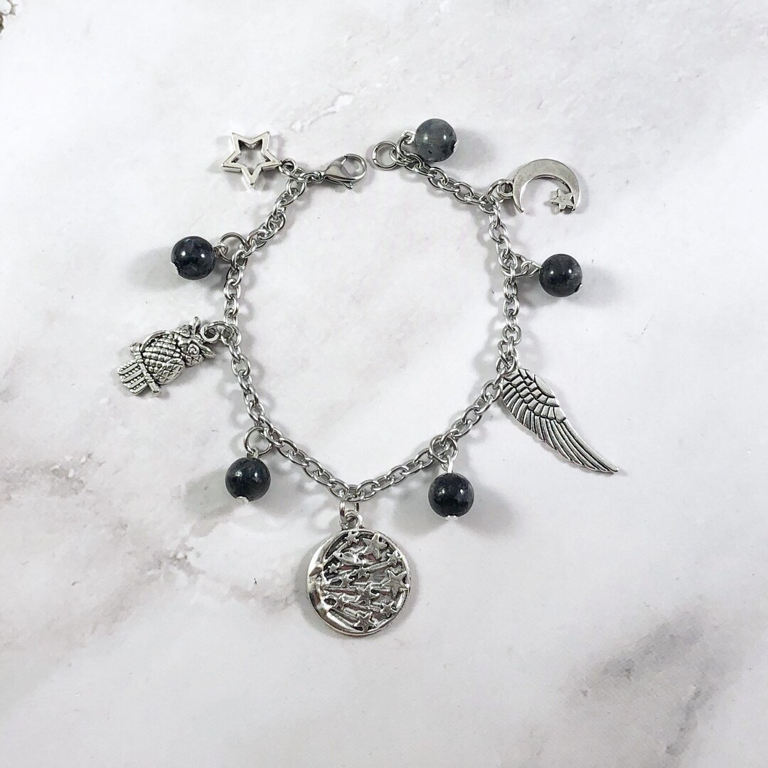 Nyx Charm Bracelet, Greek Goddess, Greek Mythology Jewelry, Nox ...