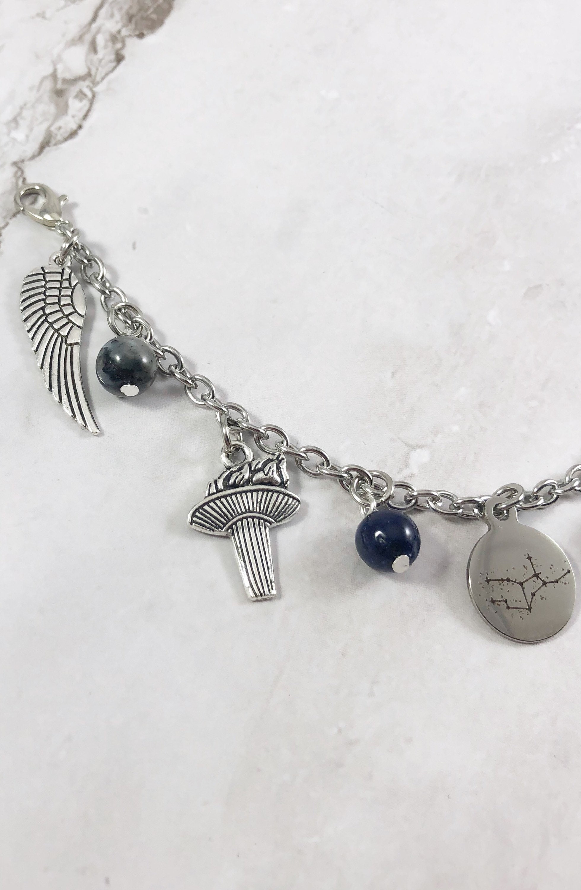 Astraea Charm Bracelet, Astrea, Greek Goddess, Greek Mythology Jewelry ...