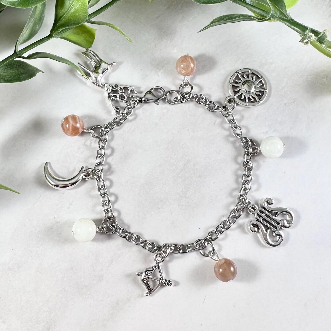 Artemis and Apollo Charm Bracelet, Greek Mythology Bracelet, Jewelry ...