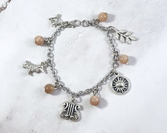Helios Charm Bracelet, Greek God of the Sun, Greek Mythology Jewelry ...