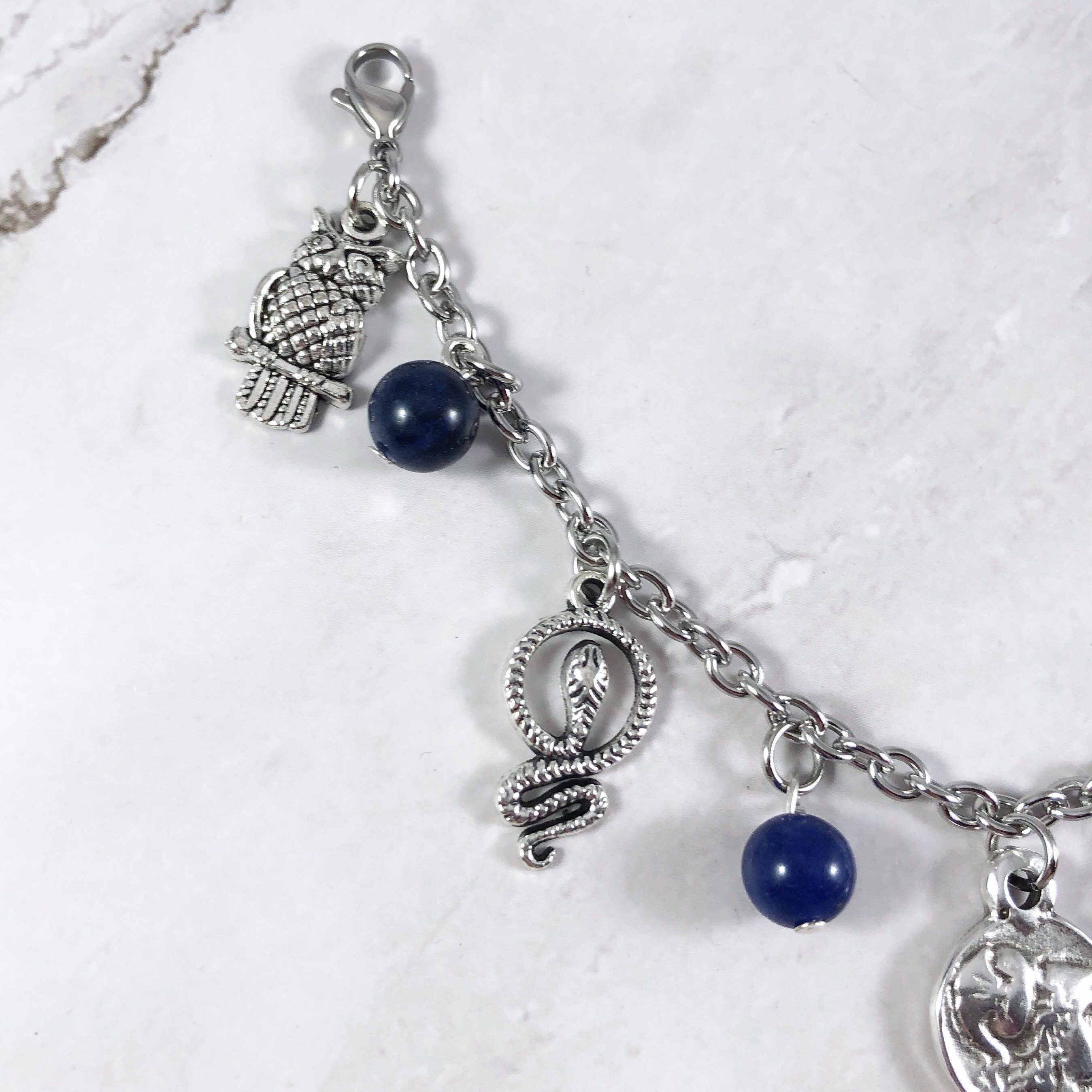 Athena Charm Bracelet, Greek Goddess of Wisdom, Greek Mythology Jewelry ...