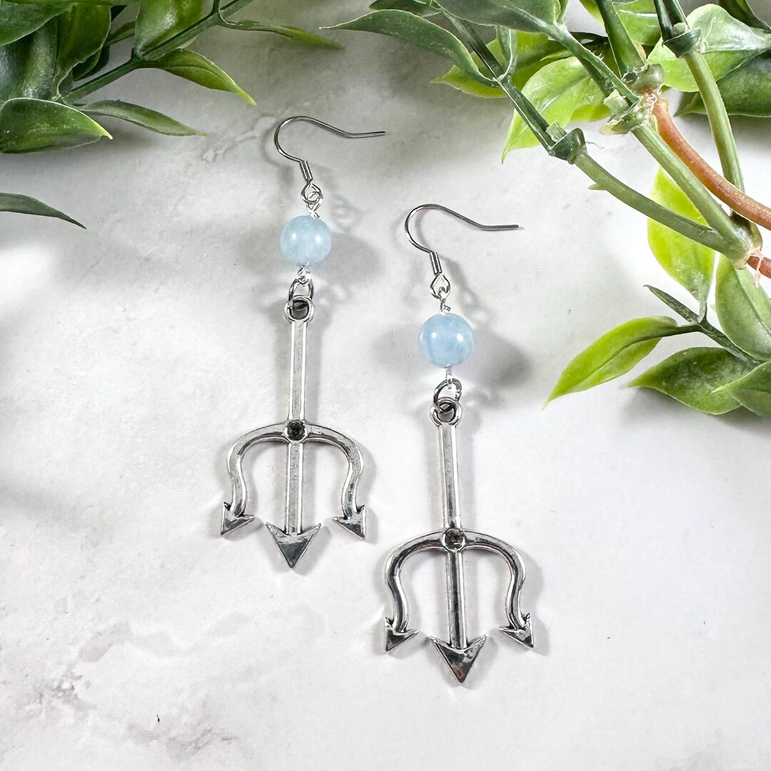 Poseidon’s Trident Earrings, Greek Mythology Jewelry - Etsy