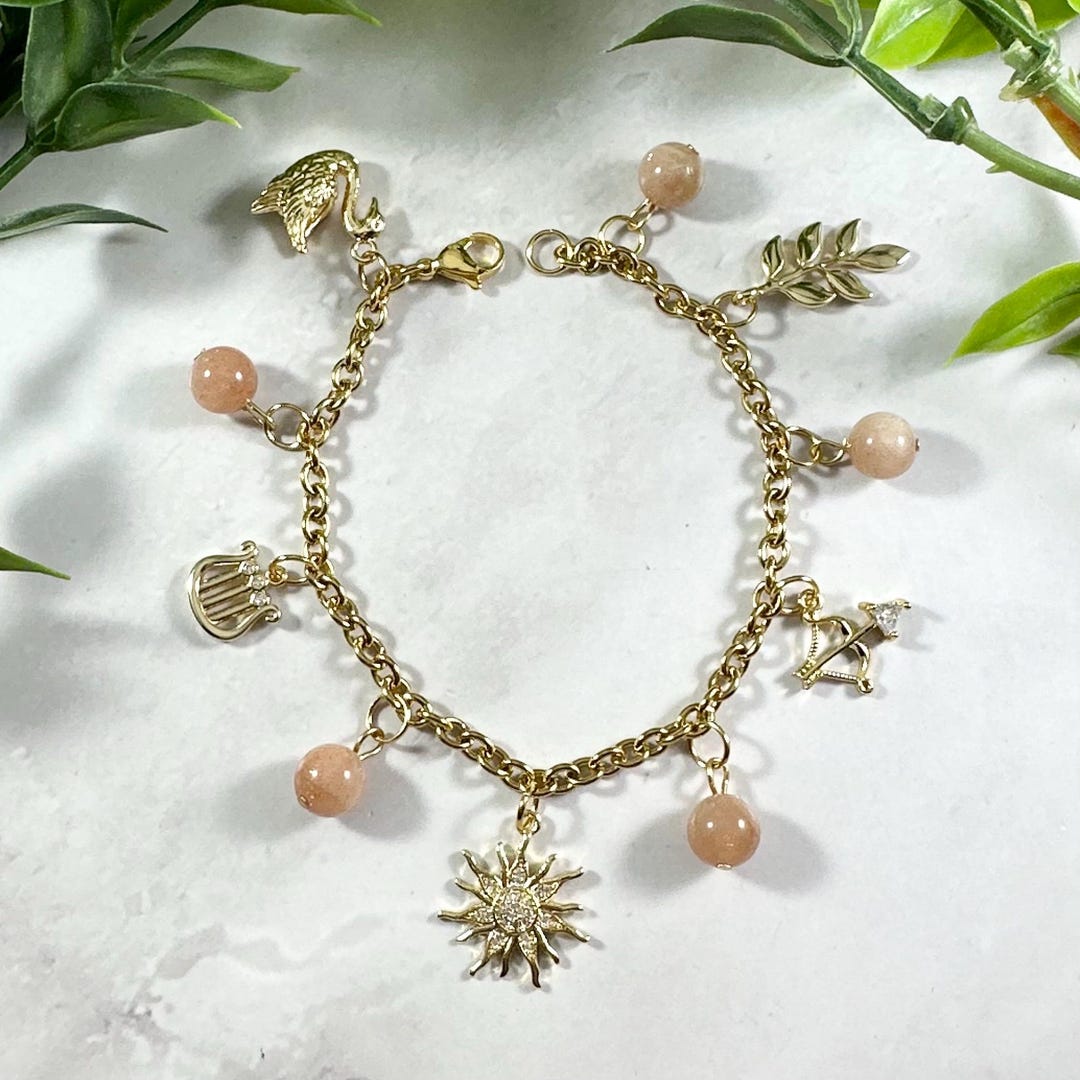 Apollo Charm Bracelet - Gold Version With 14k Gold Plated Charms - Etsy