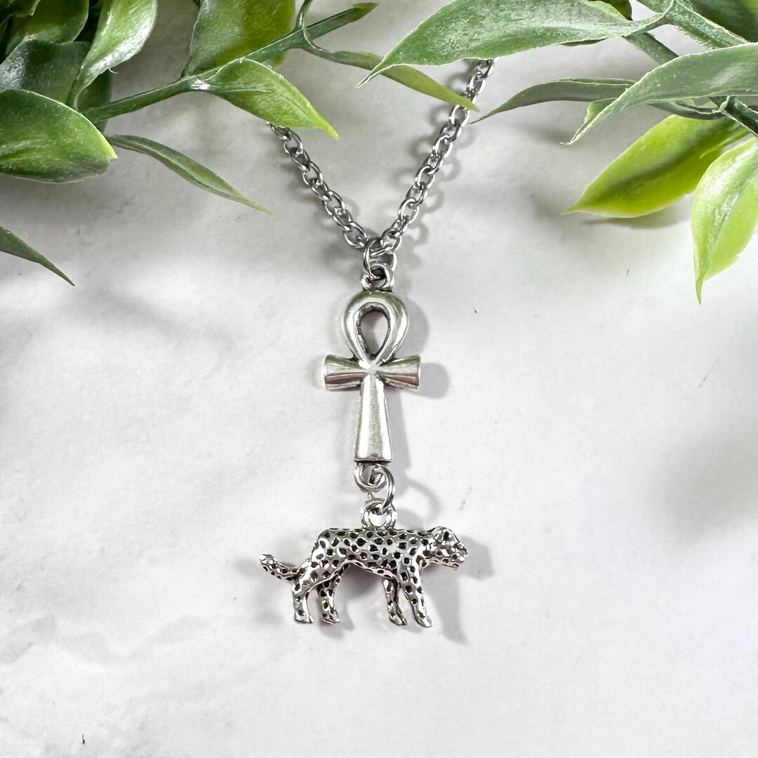 Mafdet Necklace, Egyptian Cheetah Goddess, Ankh - Etsy