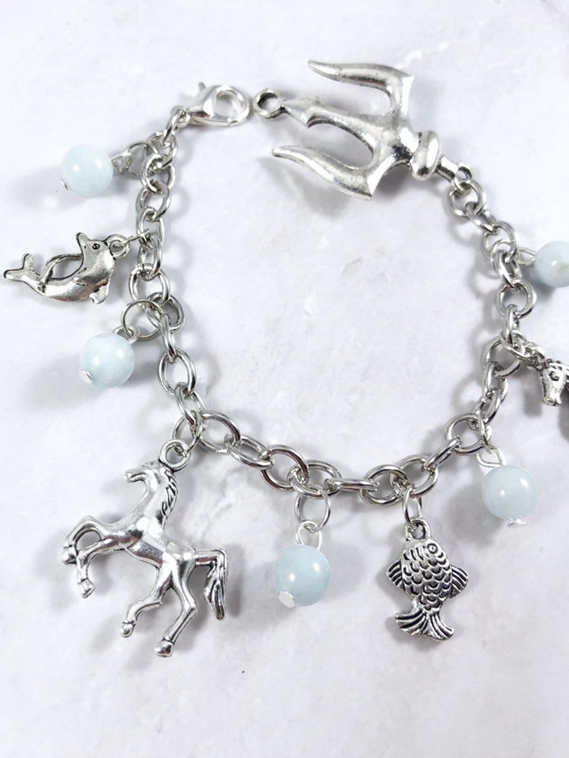Poseidon Charm Bracelet Greek Mythology Jewelry Neptune | Etsy