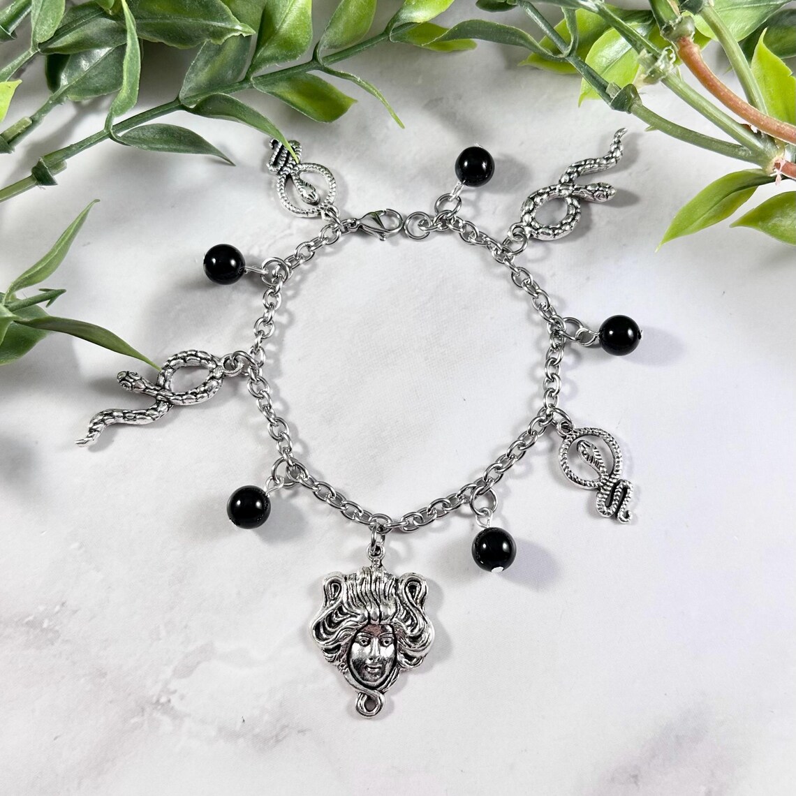 Medusa Charm Bracelet: Greek Mythology Gorgon Jewelry - Etsy