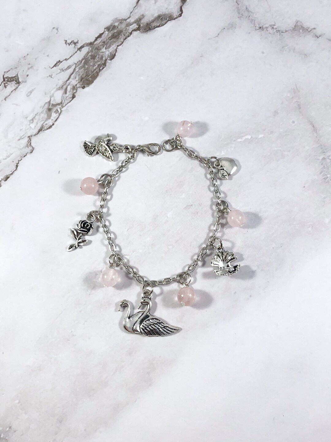 Aphrodite Charm Bracelet, Rose Quartz, Greek Mythology Bracelet, Venus ...