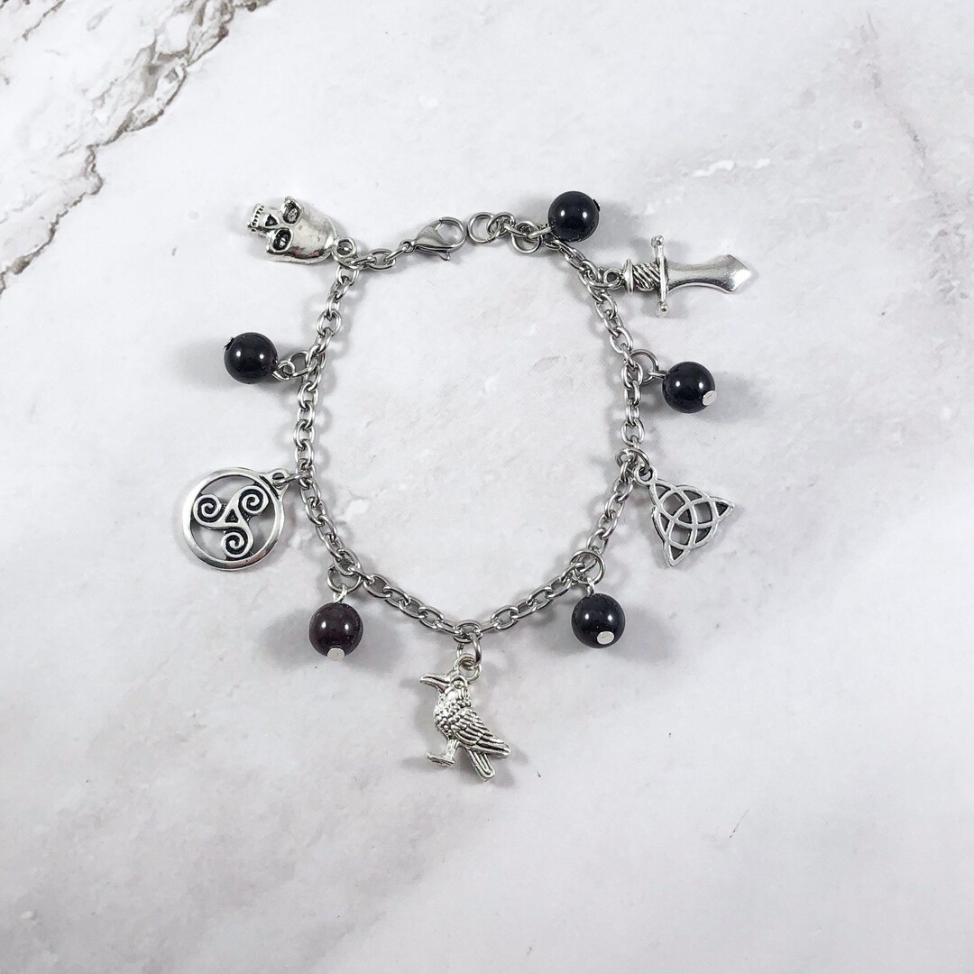 The Morrígan Charm Bracelet, Morrigan, Morrigu, Celtic Goddess, Irish ...