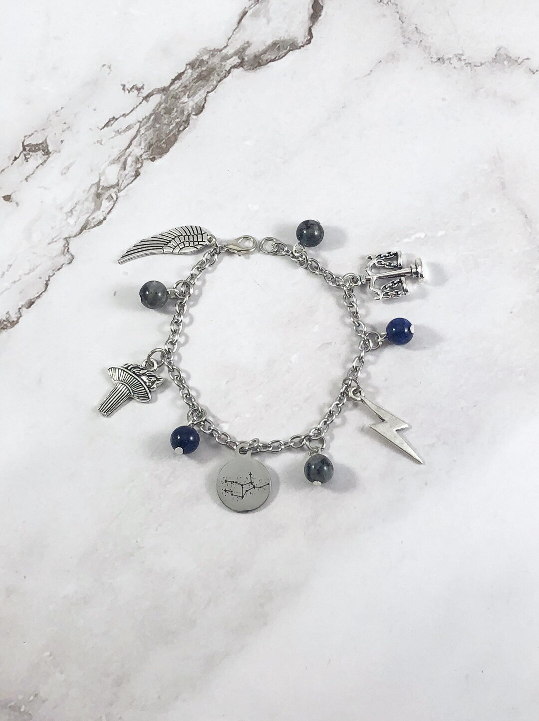 Astraea Charm Bracelet, Astrea, Greek Goddess, Greek Mythology Jewelry ...