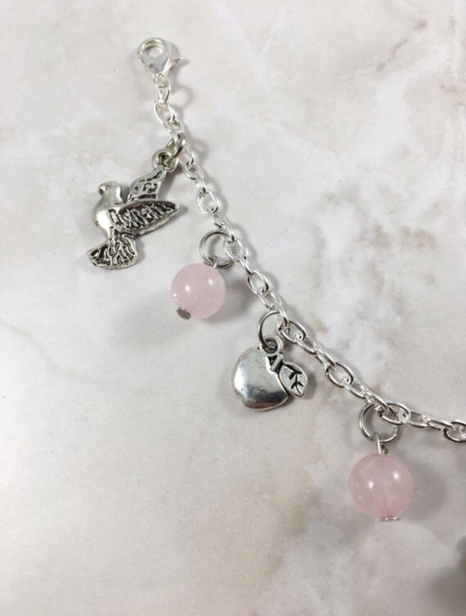 Aphrodite Charm Bracelet Rose Quartz Greek Mythology | Etsy