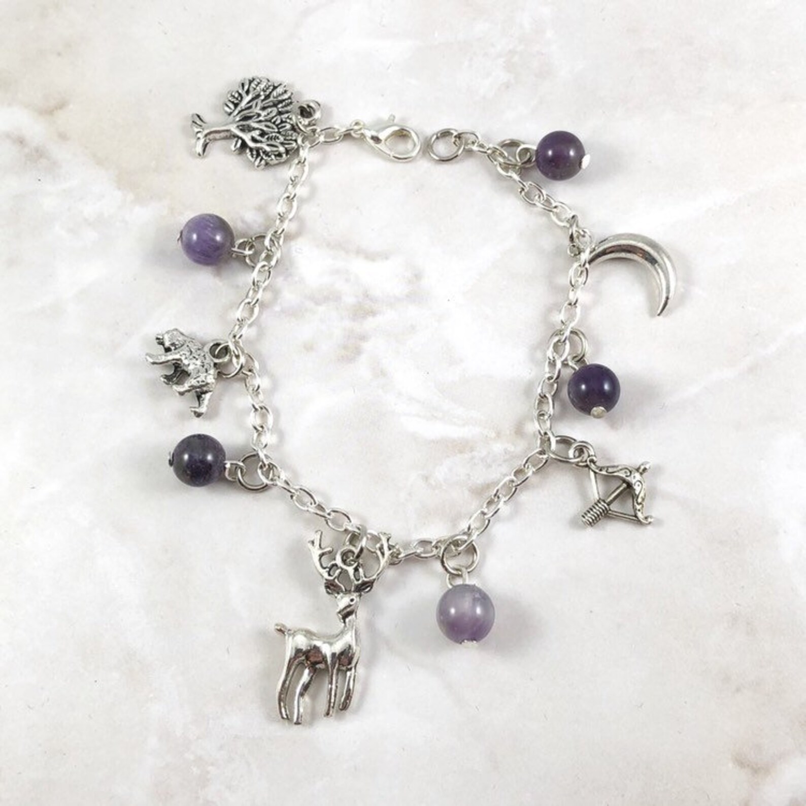 Artemis Charm Bracelet Greek Mythlogy Jewelry Diana Greek - Etsy
