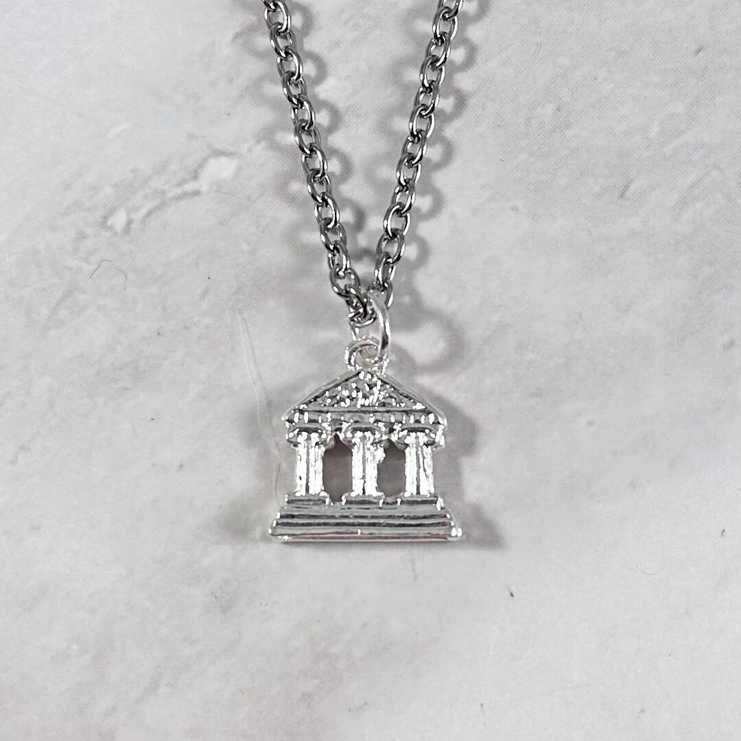 Parthenon Necklace With Sterling Silver Plated Pendant, Greek Goddess ...