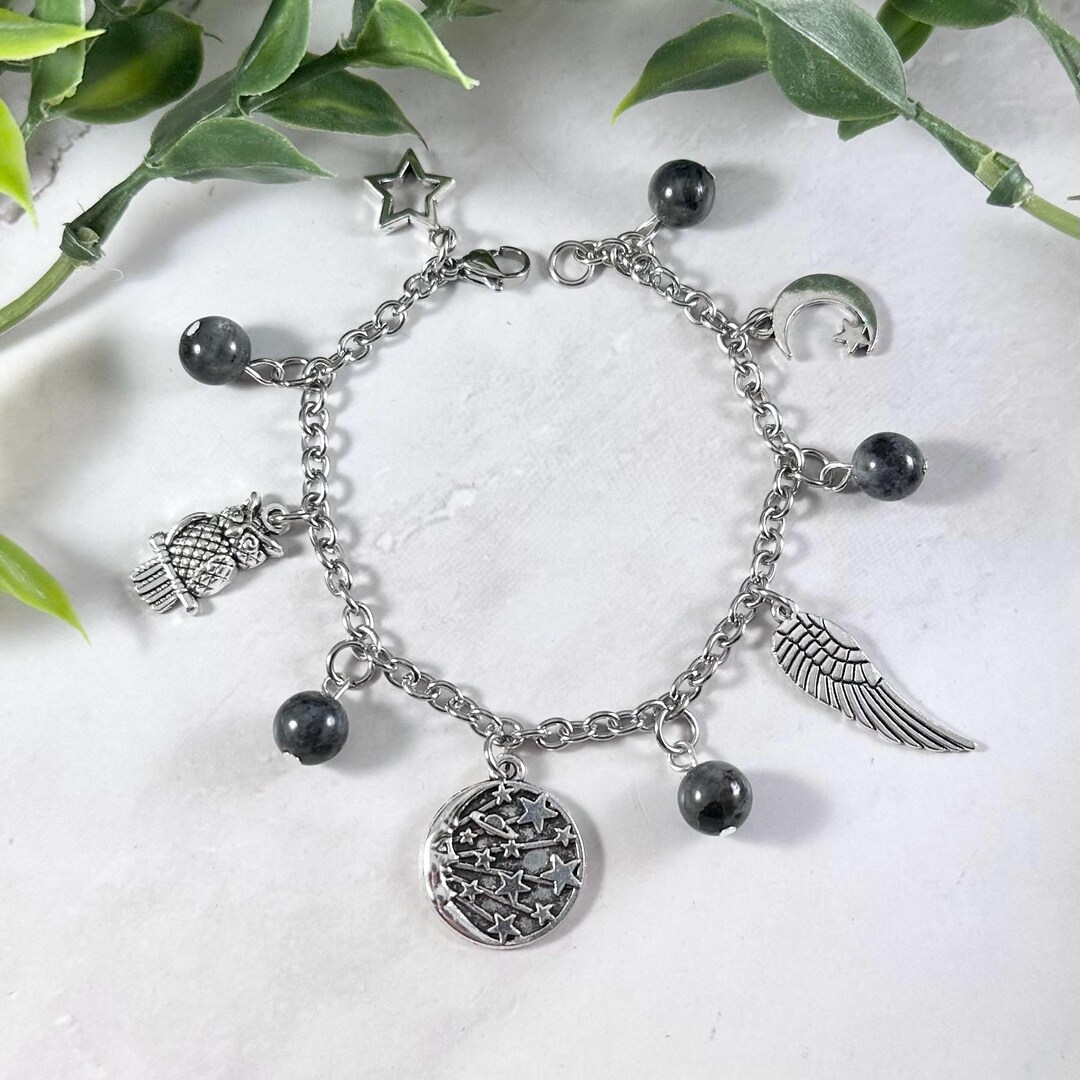 Nyx Charm Bracelet, Greek Goddess, Greek Mythology Jewelry, Nox ...