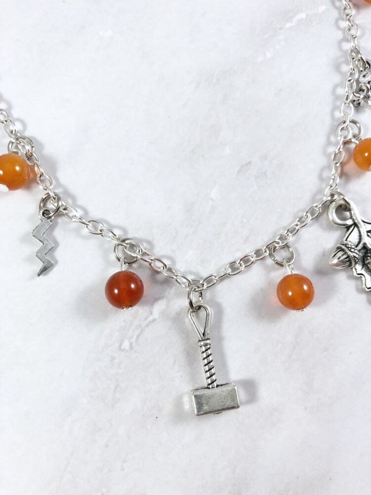 Thor Charm Bracelet Norse God Norse Mythology Jewelry Norse | Etsy