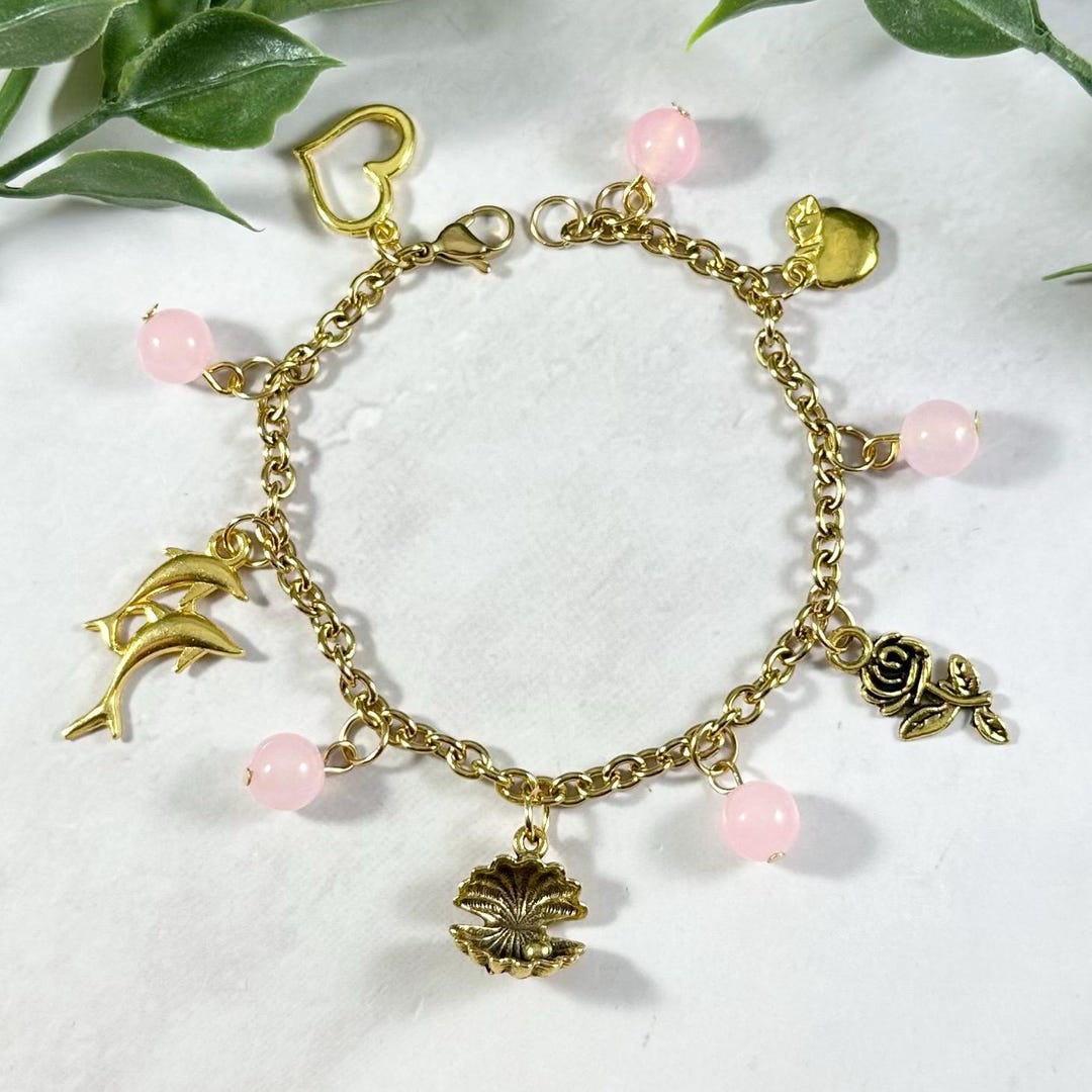 Aphrodite Charm Bracelet - Gold Tone Version, Greek Goddess of Love and ...