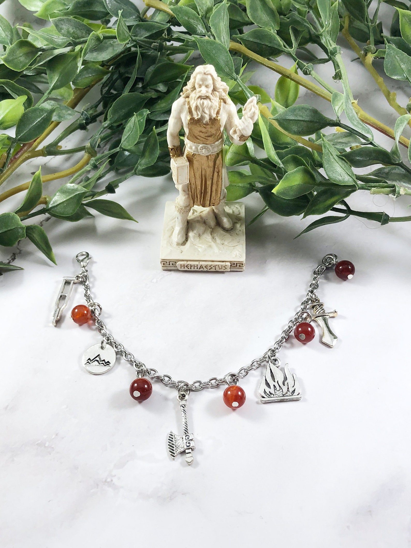 Hephaestus Charm Bracelet, Greek Mythology Jewelry, Greek Pantheon ...