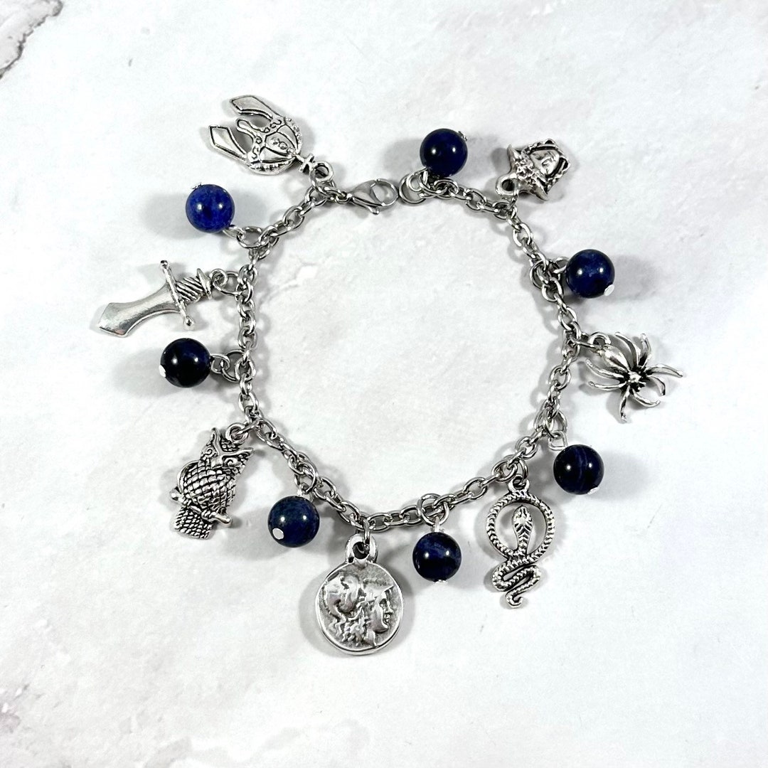 Athena Charm Bracelet, Deluxe Version, Greek Goddess of Wisdom, Greek ...