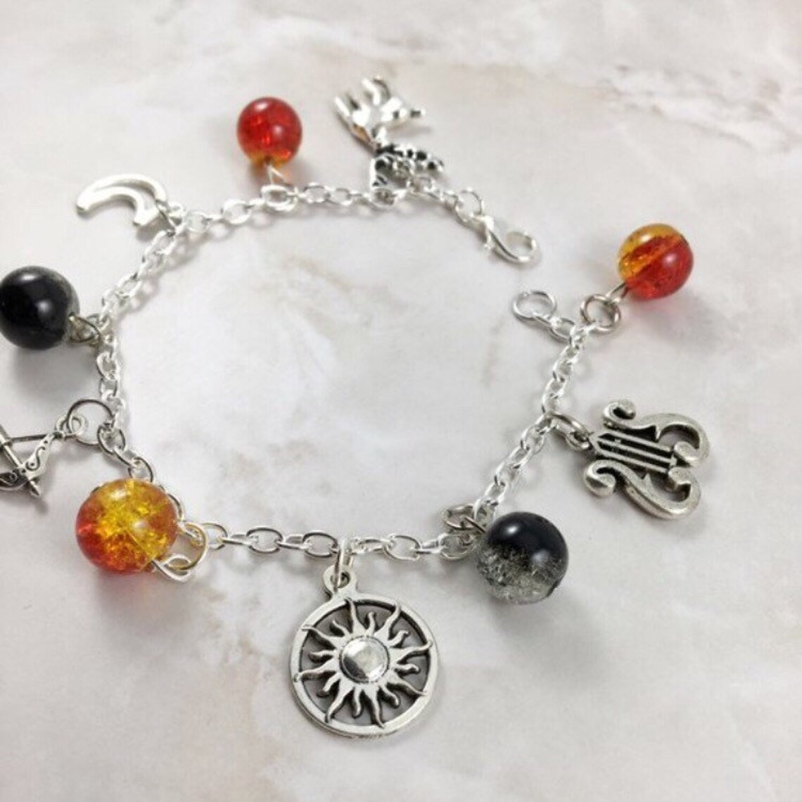 Artemis and Apollo Charm Bracelet Greek Mythology Bracelet | Etsy