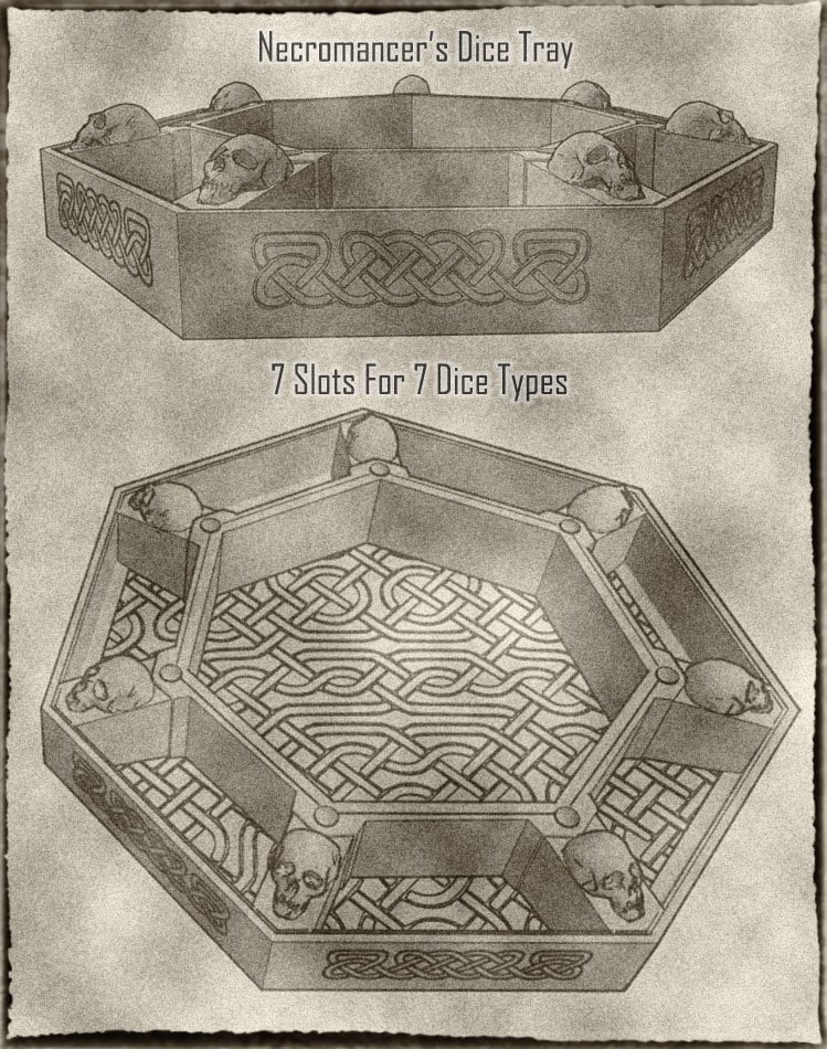 Necromancer Dice Tray With Scary Skulls and Celtic Knots for - Etsy Canada