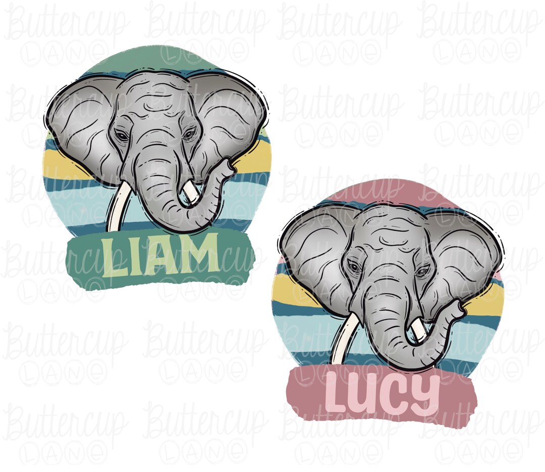 Kids Elephant Zoo PNG / Boy Name Girl Name / Add Name / Digital ...