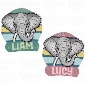 Kids Elephant Zoo PNG / Boy Name Girl Name / Add Name / Digital ...