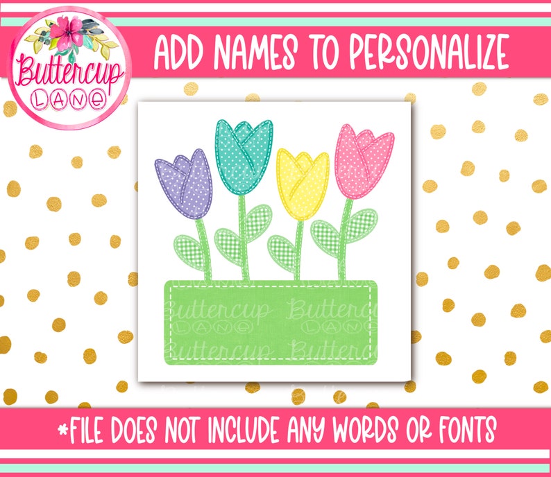 Tulip Girl Name PNG / Add Name / Girl Summer Shirt Digital Download ...