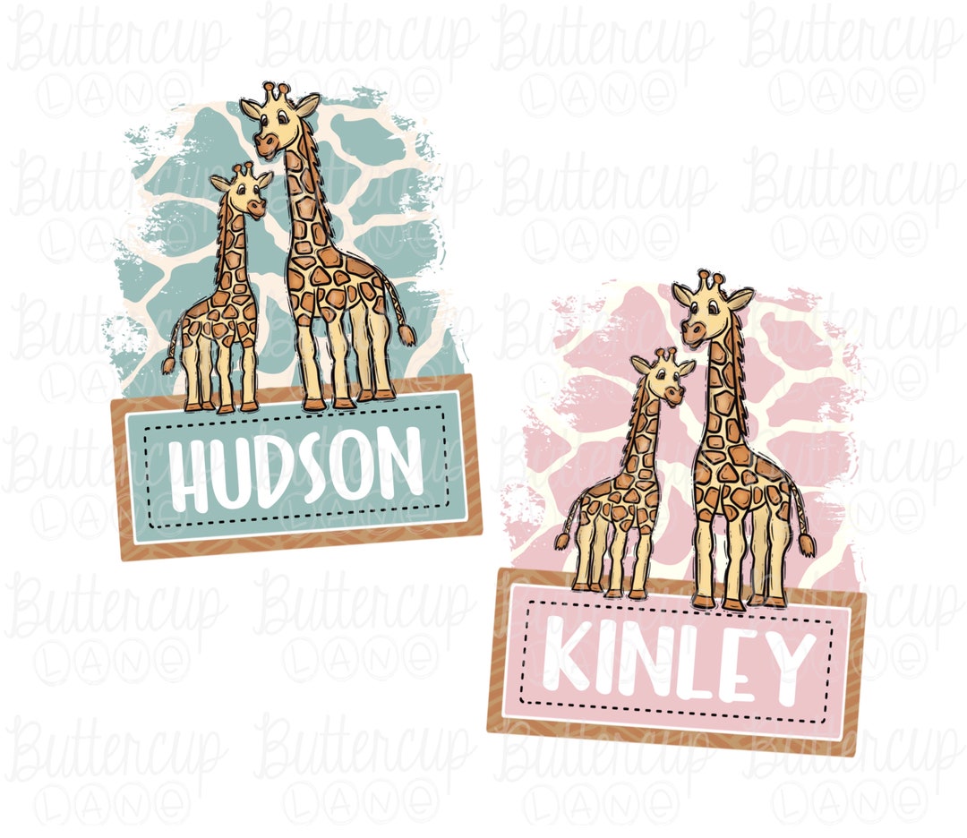 Kids Giraffe Zoo PNG / Boy Name Girl Name / Add Name / Digital Download ...