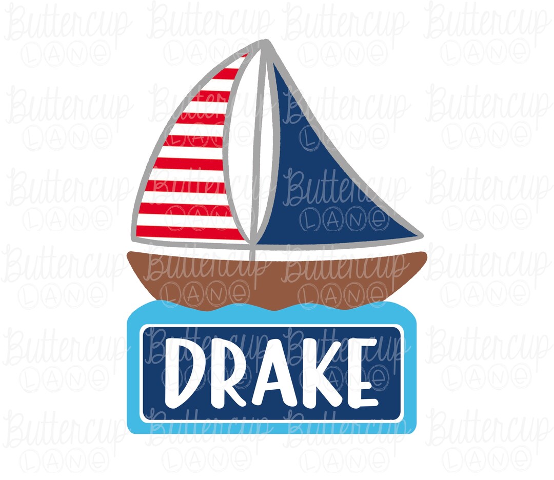 Sailboat Boy Name PNG / Add Name / Boat Summer Shirt Digital Download ...