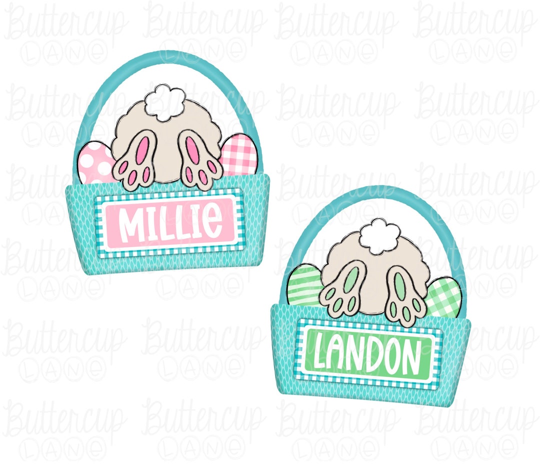 Bunny Easter Basket Kids Name Box PNG Bundle / Girl Name / Boy Name ...