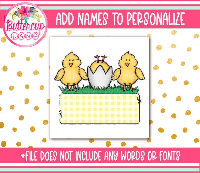 Chicks Kids Easter PNG / Add Name / Boy Name / Girl Name / Digital ...