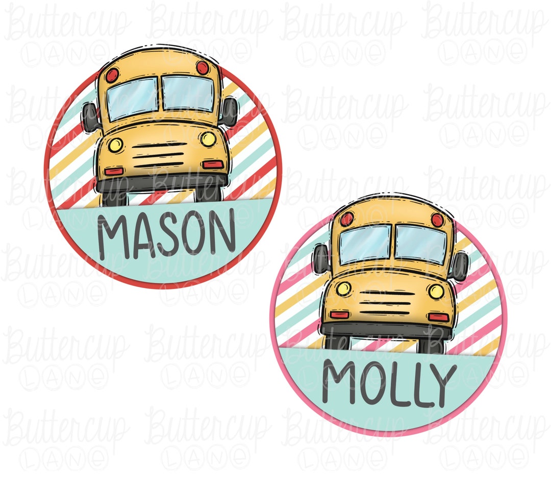 School Bus Boy and Girl Name PNG / Back to School / Personalized ...