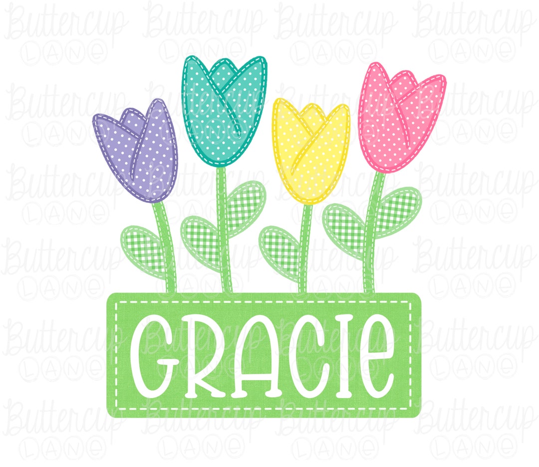 Tulip Girl Name PNG / Add Name / Girl Summer Shirt Digital Download ...