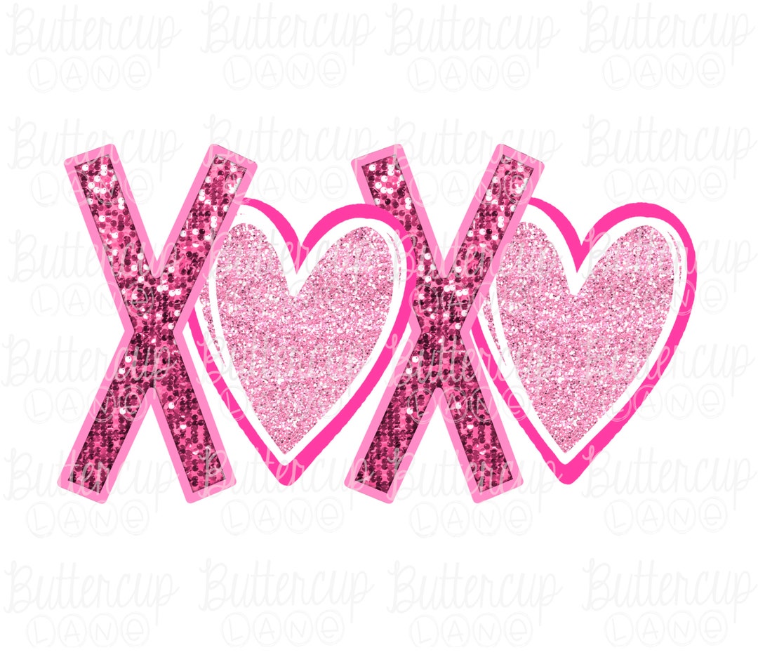 Sequin XOXO Valentines PNG / Faux Glitter / Digital Download ...
