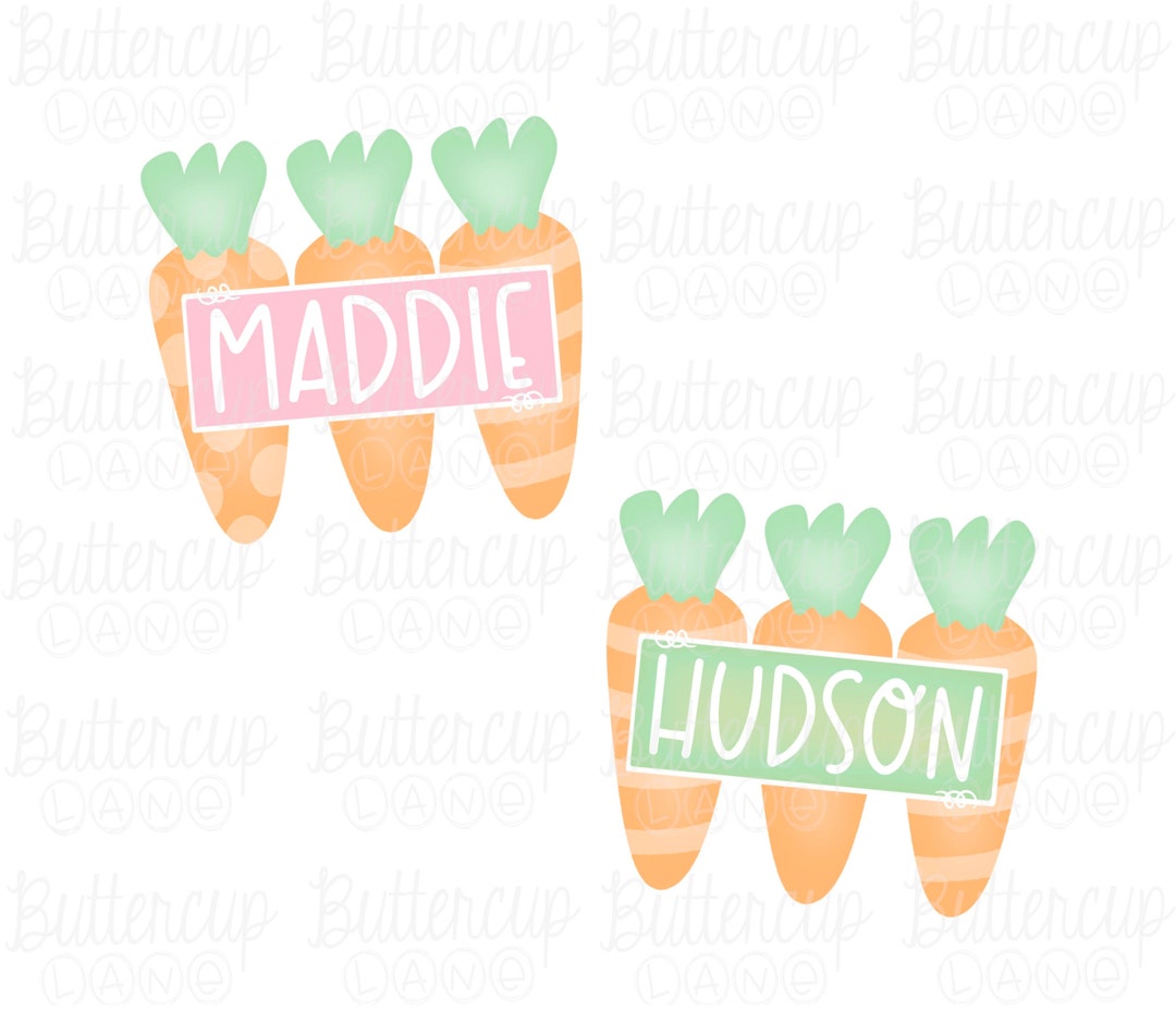 Carrots Easter Kids Name Box PNG Bundle / Girl Name / Boy Name ...