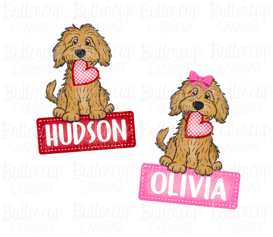 Valentines Labradoodle Dog Bundle PNG / Boy Name / Girl Name / Digital ...