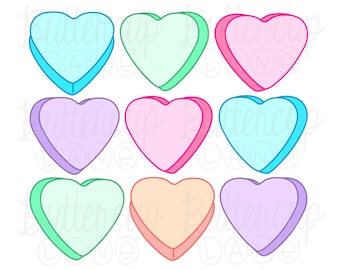 Valentines PNG / Candy Hearts / Conversation Hearts / Digital Download ...