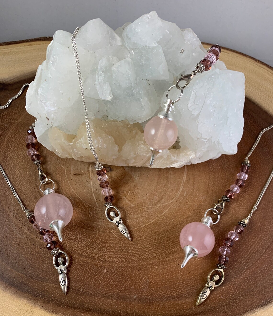 Rose Quartz Goddess Pendulum Dowsing Pendulum - Etsy