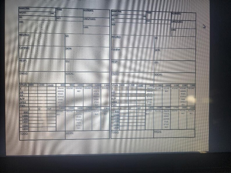 Nurse Night Shift Report Sheet - Etsy