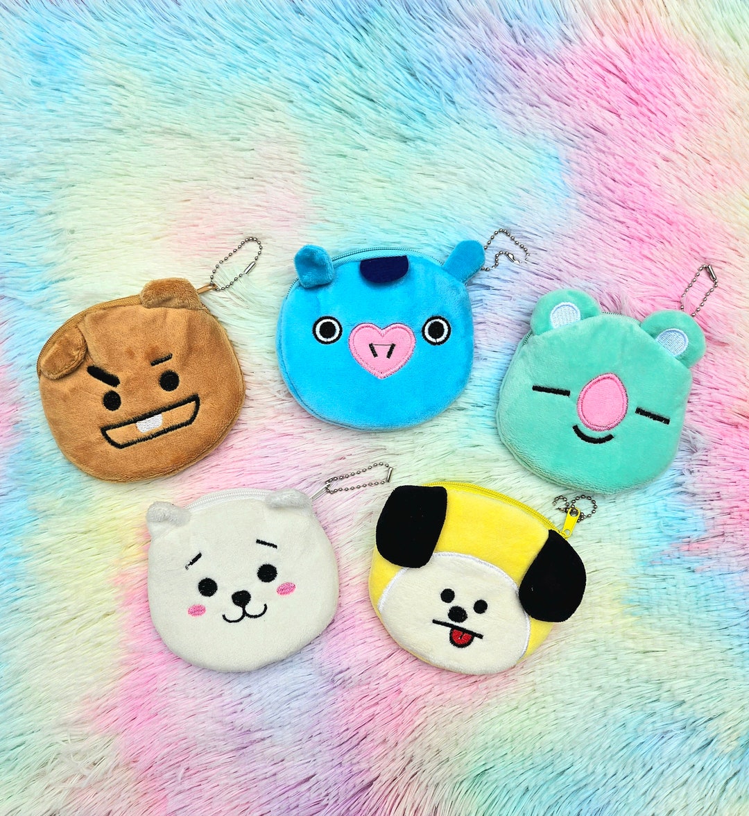 BT21 Coin Purse Keychain BTS Plush Coin Purse Keychain Charm - Etsy