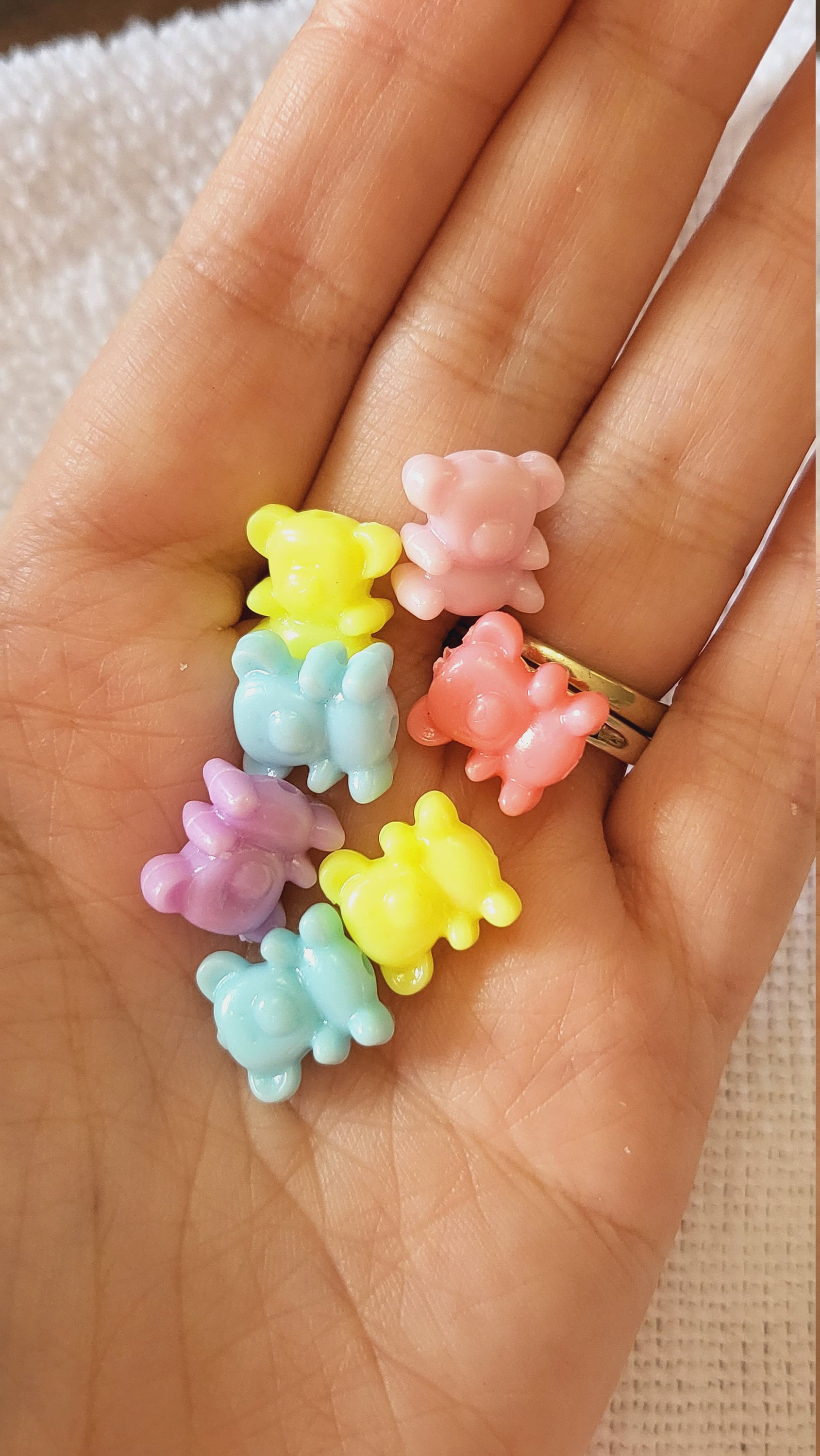 13mm Gummy Bear Beads - Teddy Bear Kawaii Cute Aesthetic Beads Sweet ...