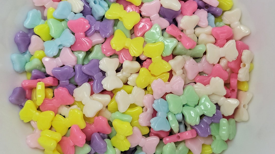 Bow Tie Acrylic Beads 15x10mm - Kawaii Cute Aesthetic Bows Beads DIY ...