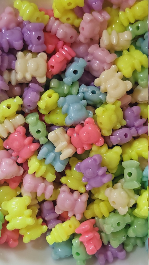 13mm Gummy Bear Beads Teddy Bear Kawaii Cute Aesthetic Beads | Etsy