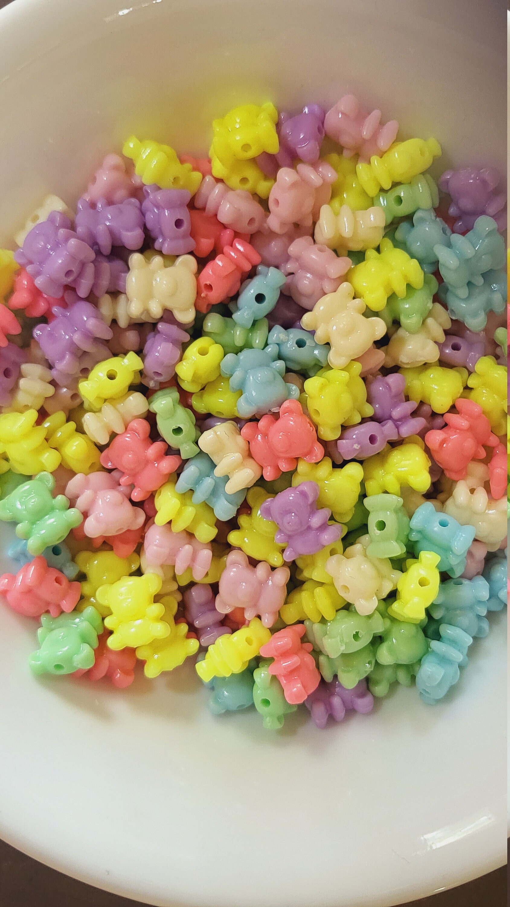 13mm Gummy Bear Beads - Teddy Bear Kawaii Cute Aesthetic Beads Sweet ...