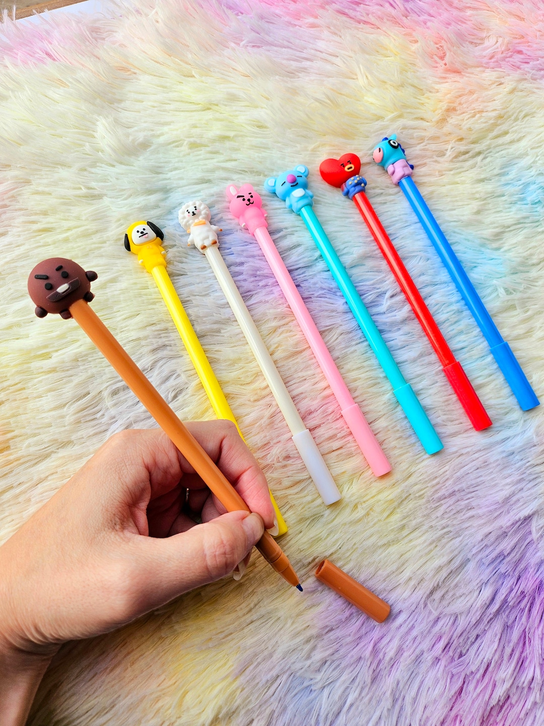 BT21 BTS Pen Stationery Blue Ink Gel Ink Pen - BTS Merch, Aesthetic ...