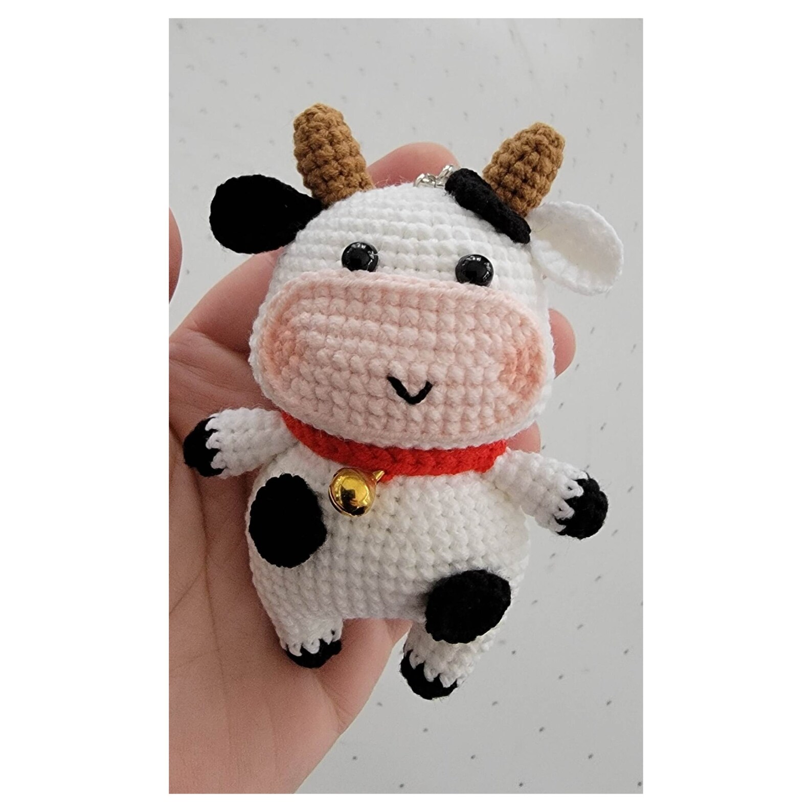 Hand Crochet Cow Key Chain Cow Amigurumi Keychain Bag - Etsy