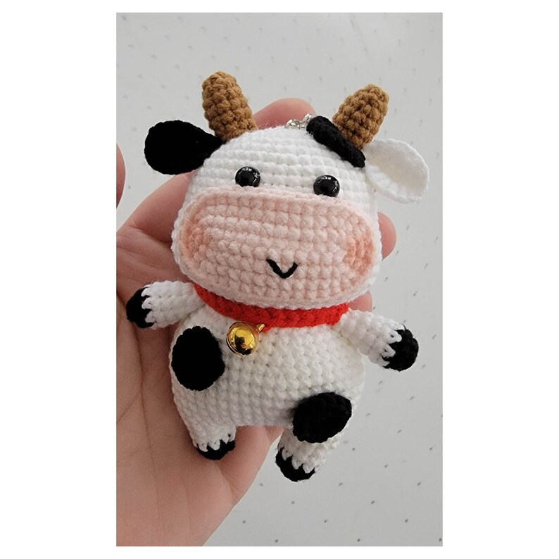 Hand Crochet Cow Key Chain , Cow Amigurumi , Keychain Bag Charm - Etsy