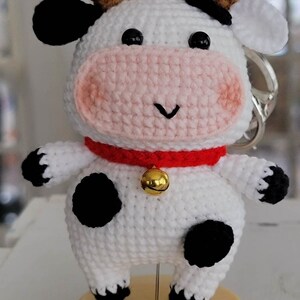 Hand Crochet Cow Key Chain , Cow Amigurumi , Keychain Bag Charm - Etsy