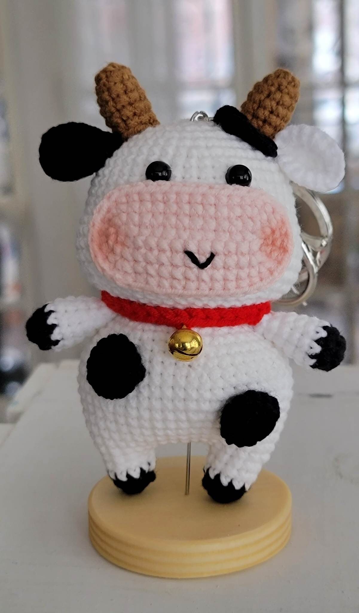 Hand Crochet Cow Key Chain Cow Amigurumi Keychain Bag - Etsy