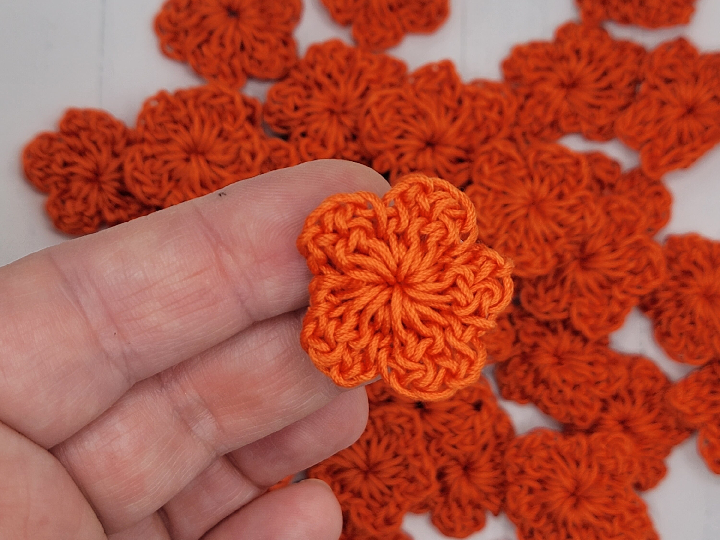 Crochet Mini Flowers 1, Ready to Use Crochet Flowers Applique, , Bulk ...