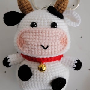 Hand Crochet Cow Key Chain , Cow Amigurumi , Keychain Bag Charm - Etsy
